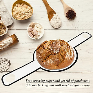 DOERDO Glass Fiber Baking Mats for Dutch Oven Bread Baking, Reusable Non-stick Bread Sling, Heat Resistant Baking Bread Pad for Dough Pastry