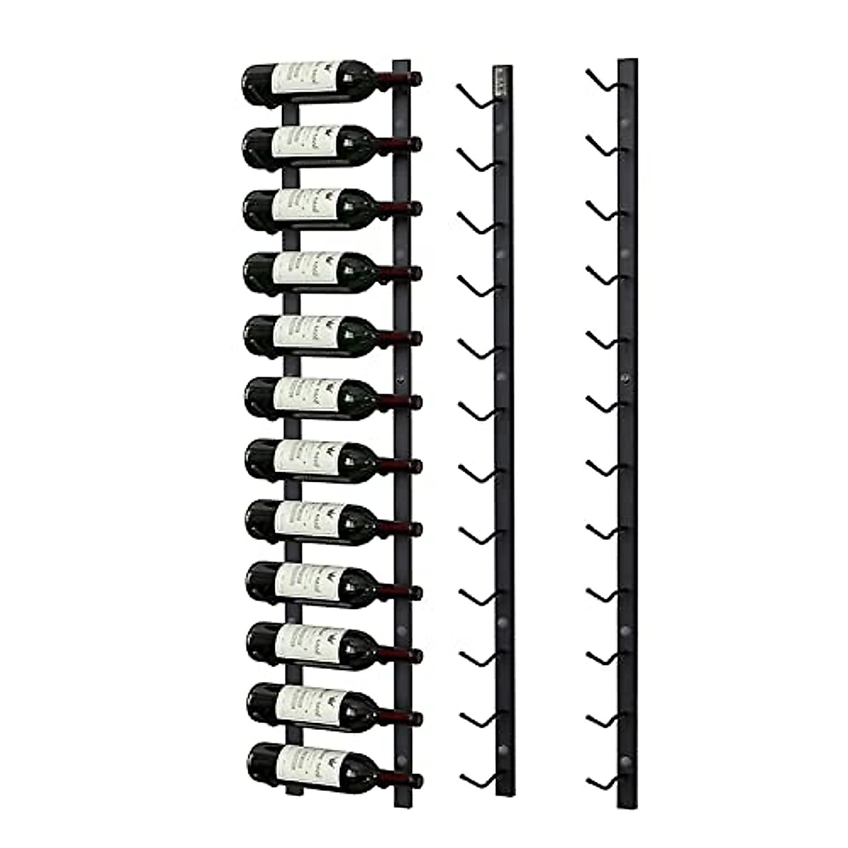 RYB (4 Ft) Wine Rack Wall Mounted,Metal Wall Mounted Wine Rack 12 Bottles, Vertical Wine Rack Wall Mounted Including 12 Silicone Stoppers and One Bottle