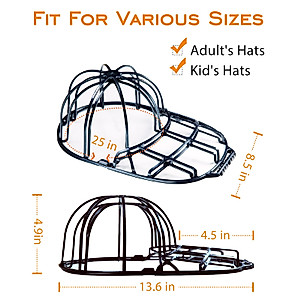 FourHare Hat Washer Cage-Hat Cleaner for Baseball Caps for Washing Machine Fit for Adult, Kid's Baseball Caps, Hat Protector Racks for Washing Machine, 4Pack