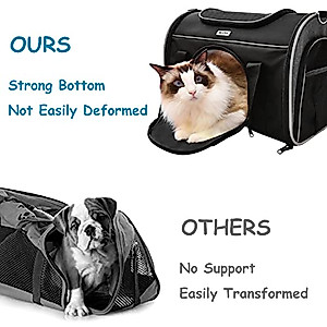 Cat Carrier Airline Approved, NAVREX Pet Travel Carrier with Fleece Pad and ID Tag, Pet Carrier for Medium Cats Under 25, Cat Soft Sided Dog Carrier Top Loading with Breathable Mesh, Gift for Pets