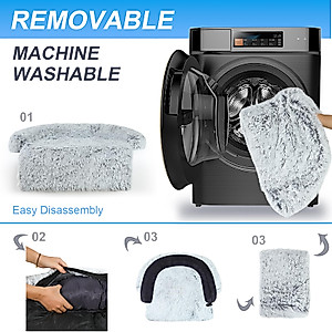 41" Dog Couch Bed Protector for Dogs Memory Foam, Removable Fluffy Plush Pet Dog Couch Cover for Dogs Washable, Dog Sofa Bed, Waterproof Dog Bed for Couch, Dog Cover for Couch for Furniture Protector