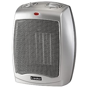 Lasko Ceramic Adjustable Thermostat Space Heaters, Non-Oscillating, 754200 Silver