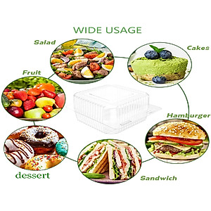 Axe Sickle 150 Count Clear Plastic Hinged Take Out Containers Clamshell Takeout Tray Food Clamshell Containers Outside Diameter 5.3 x 4.7 inch for Dessert, Snacksetc, Cakes Slice, Cookies, Salads