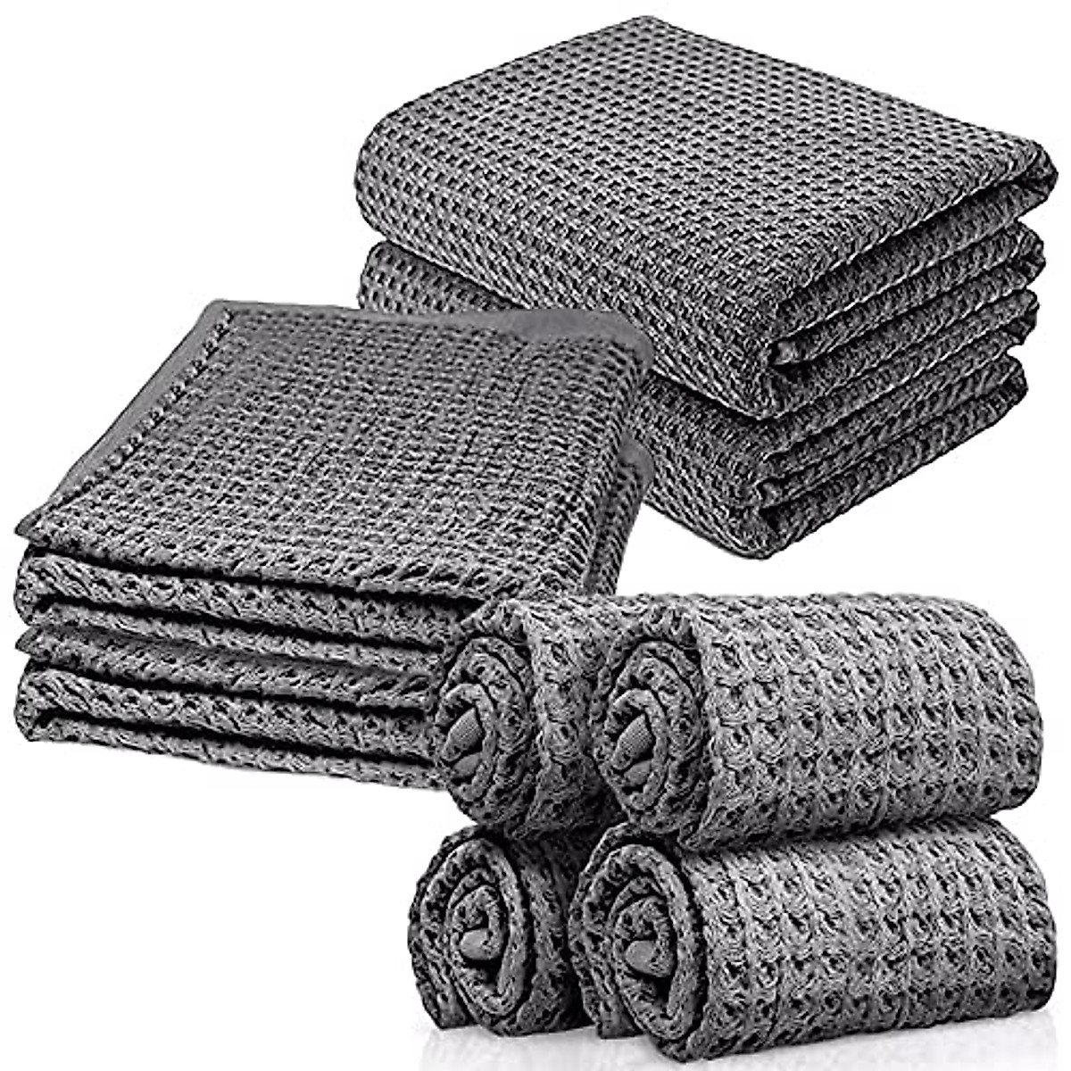 SUTERA - Silverthread Waffle Towel California - Grown Pima Cotton, Quick Drying, Ultra Soft, Lightweight and Absorbent - Waffle Weave Design