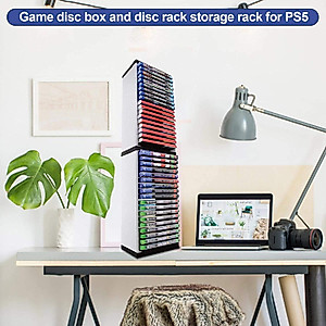Games Storage Tower, Video Game Storage, Video Game Organizers and Storage for PS4, PS5, Xbox Series X, Nintendo Switch, 36 Game/DVD Rack