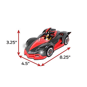 NKOK Team Sonic Racing 2.4GHz Radio Control Toy Car with Turbo Boost - Shadow The Hedgehog 602, Red, Turbo Boost Feature, Features Working Lights, for Ages 6 and up