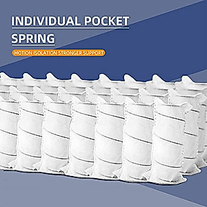 XIZZI Queen Mattress 14 Inch Hybrid Memory Foam Mattress with Pocket Spring for a Peaceful Sleep,Mattress in a Box,Queen 14 Inch Blue