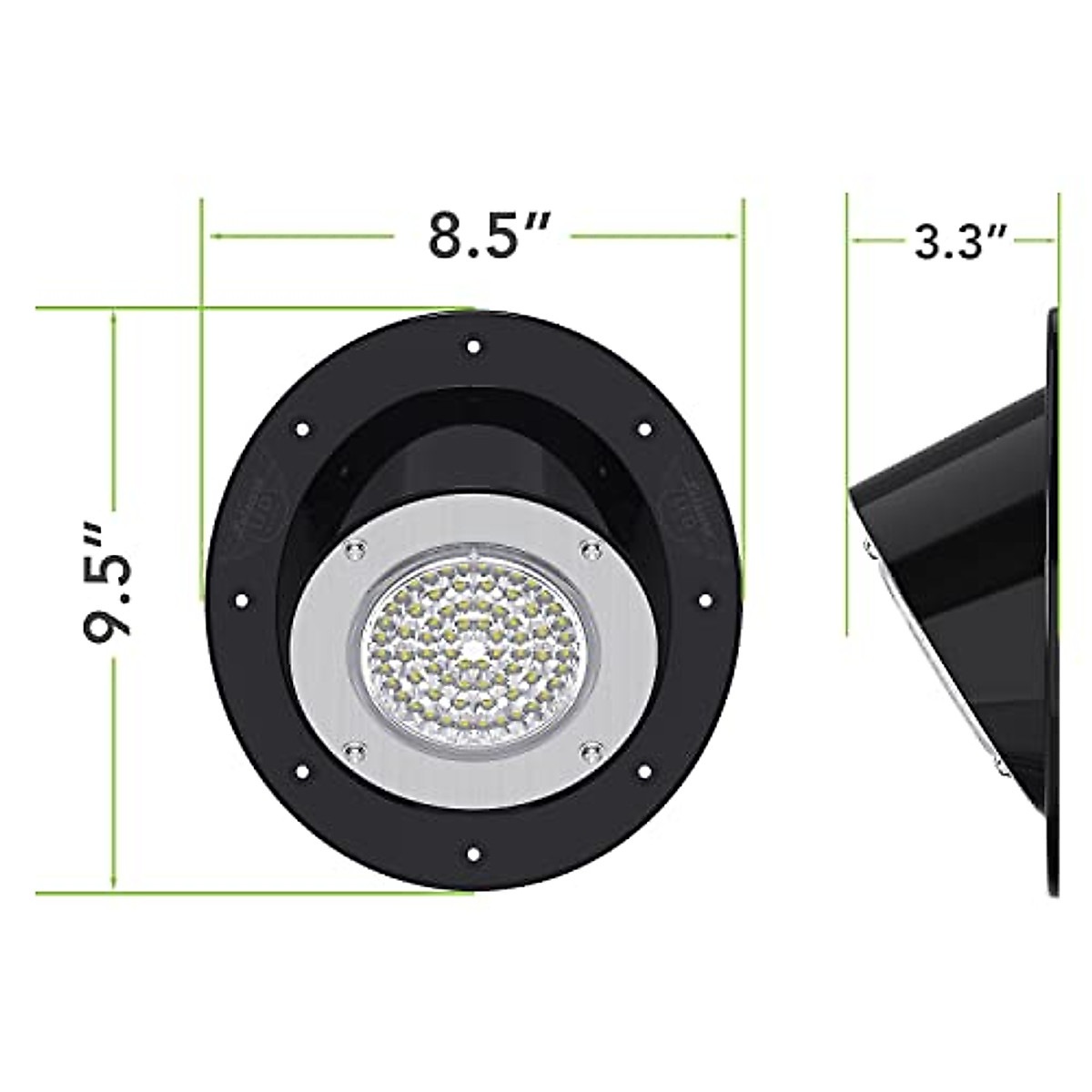 Leisure LED RV Exterior Round Surface Mount Flood Porch Utility Light - Black 12v 1100 Lumen Lighting Fixture Replacement Lighting for Weekend Warrior RVs, Trailers, Campers, 5th Wheels (Black)