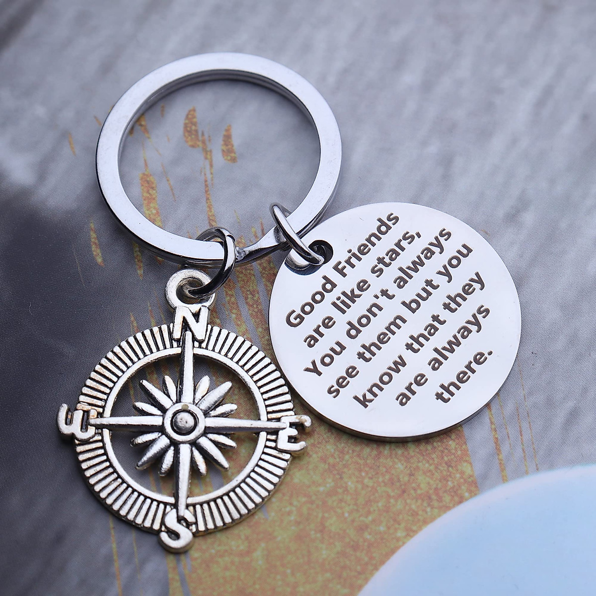Jstud Inspirational Best Friend Keychain Gifts Good Friends are Like Stars Friendship Jewelry Gift Keychain for Women Men