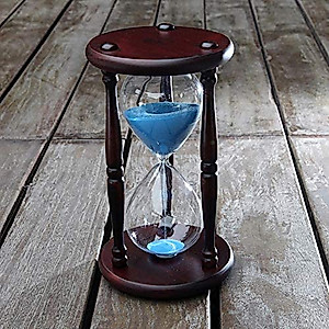 BAWAQAF Sandglass,Wooden Hourglass,Sturdy Frame Structure Hourglass,60-Minute Timer Hourglass,Home Office Desktop Decoration Hourglass,Clear,transparent