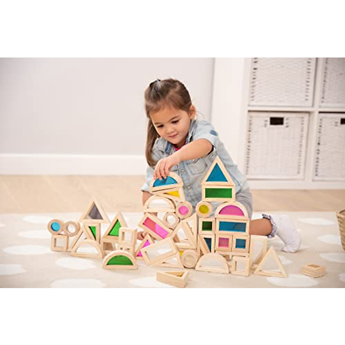 TickiT Rainbow Blocks - Set of 24 - Sensory Blocks for Toddlers Aged 12M+ - Colorful Montessori Stacking Shapes - First Building Blocks