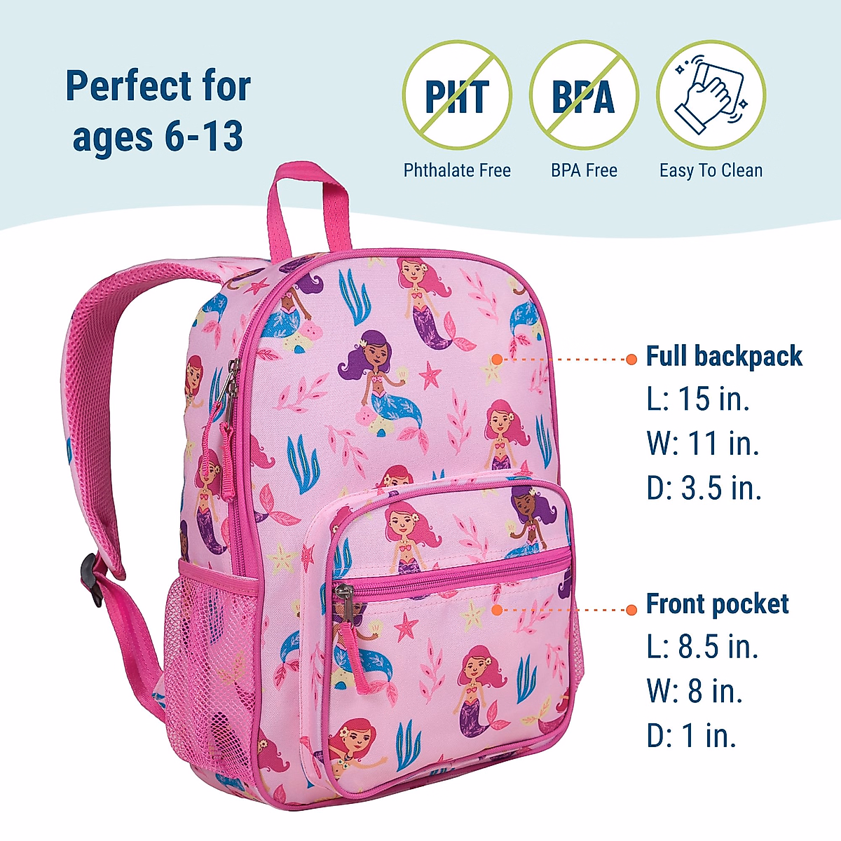 Wildkin Day2Day Kids Backpack for Boys and Girls, Measures 14.5 x 10.75 x 3.75 Inches Backpack for Kids, Ideal Size for School and Travel Backpacks (Firefighters)