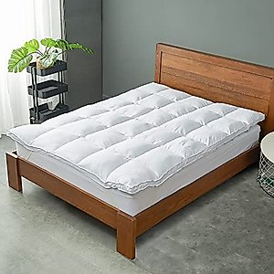 Cheer Collection Thick Mattress Topper - Ultra Luxurious Bed Topper with Stable Anchor Bands – Queen Size 60" x 80"