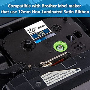 WEEMAY 5 Pack Satin Ribbon Tape Compatible with Brother Label Ribbon 12mm 0.47in TZe-R231 TZe-R234 TZe-RE34 TZe-RN34 TZe-RW34 for Ptouch Embellish Ribbon & Tape Printer PTH110 PTD210 PTD215e PTD400AD