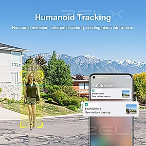 Security Camera Camera 4K 8MP Dual Lens Solar Camera Outdoor 10X Zoom Wireless WiFi Surveillance Camera Floodlight PIR Human Detection PTZ Security Cam Surveillance Camera with Spotlight ( Color : Cam