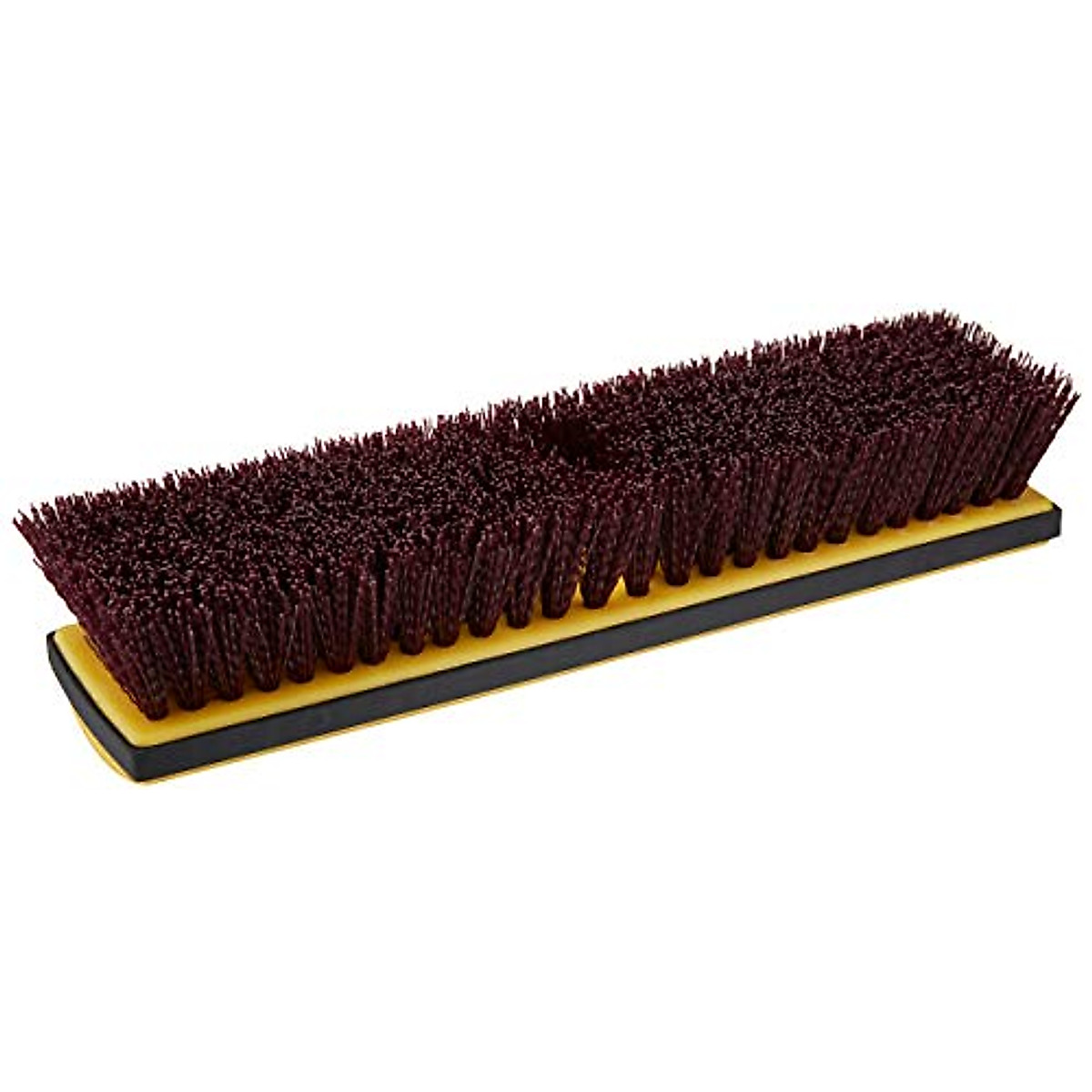 Amazon Basics 12" Deck Rectangular Brush With Soft Bumper, Black & Yellow