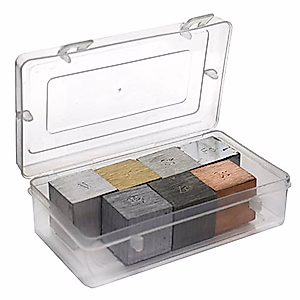 Density Cubes Set - Includes 7 Metals - Brass, Lead, Iron, Copper, Aluminum, Zinc & Tin - 0.8" (20mm) Sides - for use with Density, Specific Gravity Activities - Eisco Labs