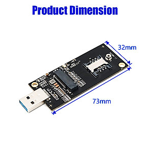 NGFF(M.2) Key B to USB 3.0 Adapter with SIM 6Pin Slot for WWAN/LTE Module