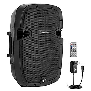 PYLE-PRO 1000W Powered Bluetooth PA System Speakers - Active DJ Speakers with 10 Inch Subwoofer Monitor Speaker and Built-in USB for Audio, Music, Concerts, Band - PPHP1037UB, Black