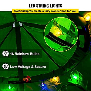 VEVOR Hanging Tree Tent, Max.440lbs Capacity, Tree Tent Swing Hangout Hugglepod with LED Rainbow Decoration Light Inflatable Cushion, Ceiling Hammock Tent for Kids & Adult Indoor Outdoor, Green