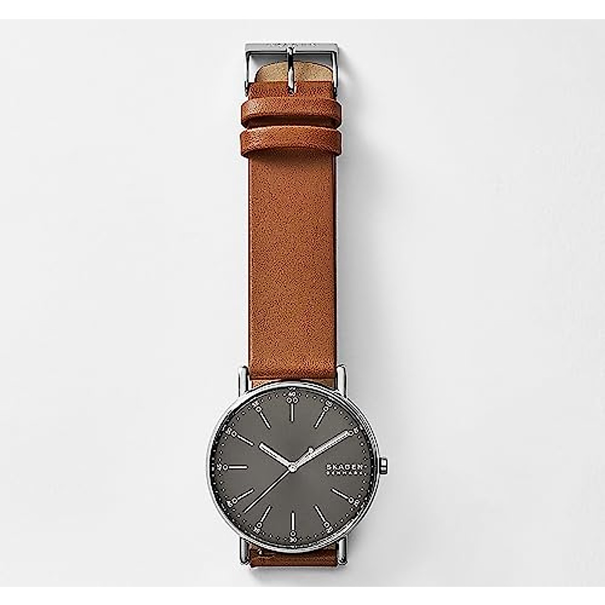 Skagen Men's Signatur Three-Hand Brown Leather Band Watch (Model: SKW6578)