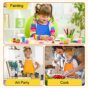 Caydo 12 Pieces 12 Colors Children's Artists Fabric Aprons for Kitchen, Classroom, Community Event, Crafts and Art Painting Activity