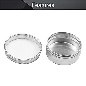 Othmro 18pcs 0.5oz Metal Round Tins Aluminum Tin Cans Containers with Screw Lid, 42*18mm(DxH) Silver tin cans for Salve, Spices, Lip Balm, Tea or Candies 15ml