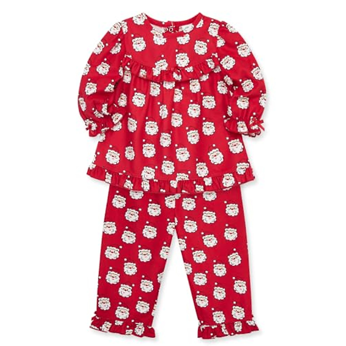 Little Me Clothes for Baby Girls' Christmas Holiday Santa Print 2-Piece Pajamas, 2T