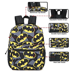 DC Comics Batman All Over Print Logo Full Size 16" Backpack