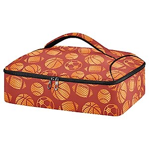 NFMILI Casserole Carrier for Hot Cold Ball Game Silhouette Print, Insulated Food Delivery Bag Reusable Warmer Carrier Bag with Inner Pocket Aesthetic Print 15.75×11.81×3.94 inch
