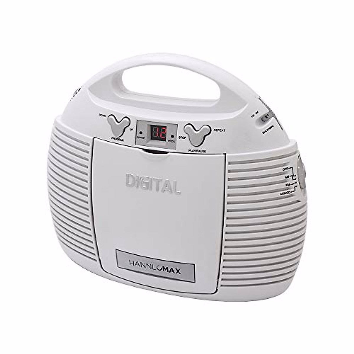 HANNLOMAX HX-327CD Portable CD Player with AM/FM Radio, Aux-in, AC/DC Dual Power Source. (White)