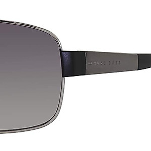 Hugo Boss BOSS Men's 0521/S Wrap Polarized Sunglasses, Ruthenium, 64 mm