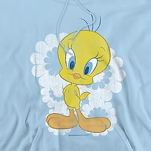 Looney Tunes Retro Tweety Unisex Adult Pull-Over Hoodie, Light Blue, Large