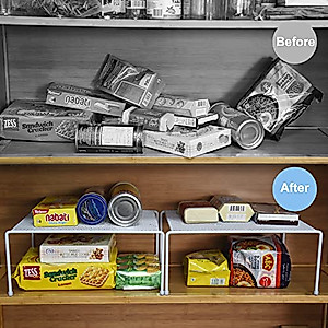 Mesh Kitchen Shelves, Cabinet Organization Storage Shelf ,Medium (13.1 x 10.2 Inch) Rustproof Kitchen Counter and Cabinet Shelf, Storage Rack Organizer for Kitchen, Fridge, Cabinet, Bathroom,Set of 4 (White)