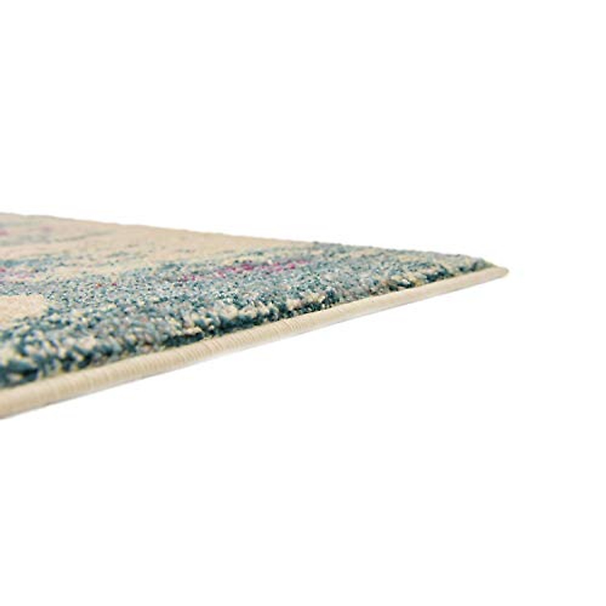 Unique Loom Positano Collection Coastal Modern Coral Lobster Shells Light Blue Area Rug (5' x 8')