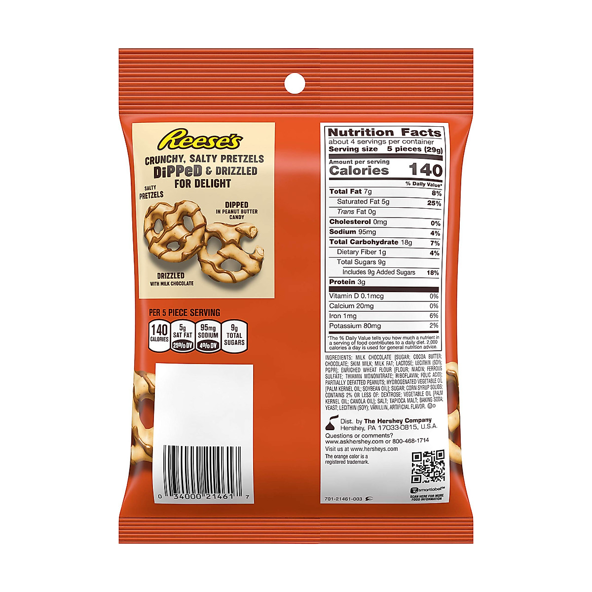 Reese's Chocolate Dipped Pretzel, Box by CANDY CABIN (Reeses, 3 Pack)