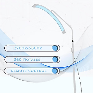 toyshi Half Moon Lamp for Lash Extension, Lighting for Beauty, Skincare, Lashes, Eyebrows, Filming Content Creation, Eyelash LED Floor Light White