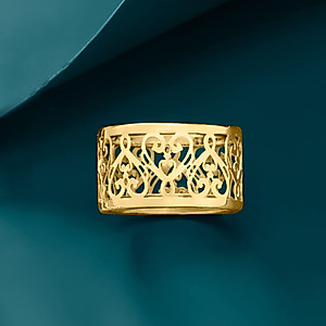 Ross-Simons Italian 14kt Yellow Gold Filigree Heart Ring. Size 10
