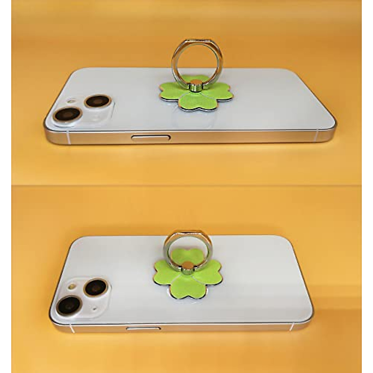 Cacylife Colorful Clover Cell Phone Ring Holder Set,4 Pack Cute Finger Rings,Compatible with iPhone,Samsung Galaxy,iPad,Tablet and Other Android Phones or Case(Pink,White,Green,Blue)