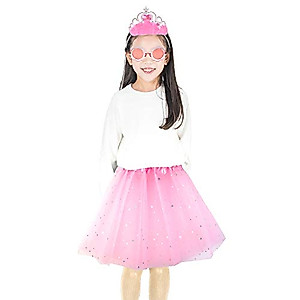 Poualss 10Pcs Princess Dress up Tutu Crown Accessories Tiara Ballet Tutu Skirt for Girls Costume Party Favors (Style 1)
