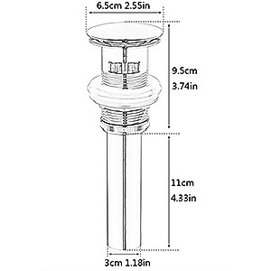 P8416-6 Bathroom Faucet Vessel Sink Pop up Bathroom Sink Drain Stopper with Overflow