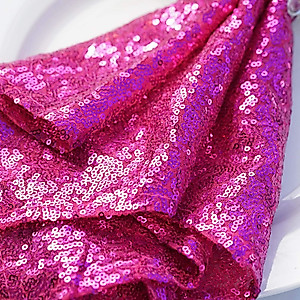 BalsaCircle 20 pcs 20-Inch Fuchsia Sequins Napkins - for Wedding Party Restaurant Holiday Dinner