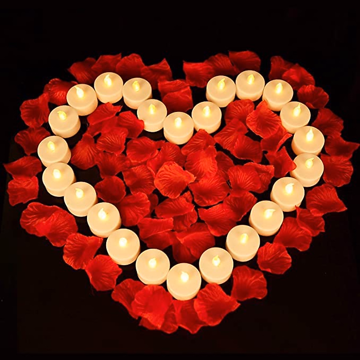 OSHINE 24-Pack Flameless Tea Lights LED Tea Lights Candles,Flickering Tea Candles Battery Included as Halloween Lights,Pumpkin Decoration,Holiday,Garden,Wedding,Party,Décor Warm Yellow