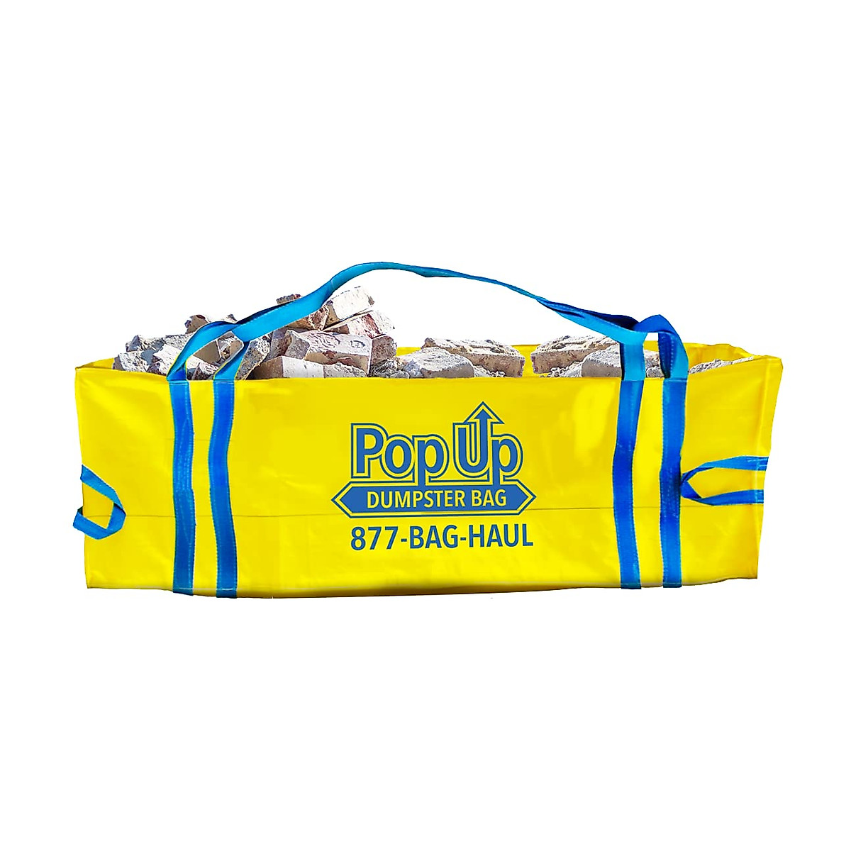 Pop Up Dumpster Bag - Yellow Flexible Dumpster Bag 3 cubic yards and holds up to 3,500 lbs, Waste Bag Heavy Duty