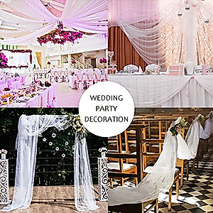 HAVII 54" x 20 Yards (60 ft) White Tulle Rolls Bolt for Wedding Birthday Party Decoration Tutu Table Skirt Tulle Fabric Spool Wrapping Ribbon DIY Crafts