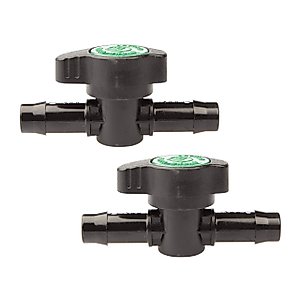 1 Inch Barbed Shut Off Valve - Simple On and Off Operation No Leak Design - Pack of 2 - Constructed from Lightweight Wear-Resistant Plastic