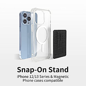 ergomi Tarzan Pro Magnetic Phone Stand, Multi-Angle Adjustable Device Holder, Foldable PU Leather Desktop Stand for Phone, e-Reader, Zooming, Reading with Ergonomic Viewing Angle, Slim & Steady(Black)