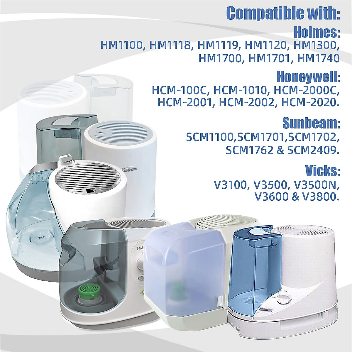 Ximoon HWF62 Humidifier Filter A Replacement for Holmes & Sunbeam Humidifier Filter Models HM1701, HM1761, HM1300 & HM1100; Compare to Part # HWF62, HWF62D (2)