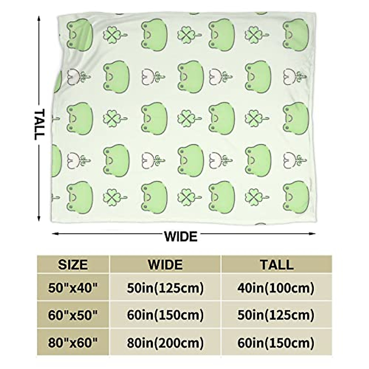 Pubnico Cute Green Frogs Blanket , Flannel Blanket Fluffy Cozy Fuzzy Throws Non-Shedding for Nap Bed Sofa Couch Home Decor, Adults Kids Teens Frog Gifts