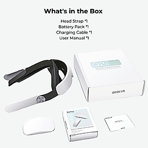 GEEKVR Battery Head Strap for Quest 2 with Unlimited Power, Replacement Elite Strap with Battery, Hot-Swappable 5000mAh Suctional Battery, Adjustable Headstrap with Super Soft Cushion